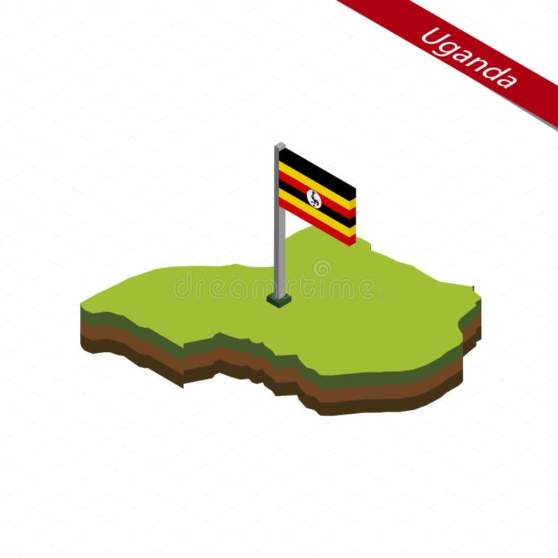 Uganda Isometric Map and Flag. Vector Illustration Stock Vector ...