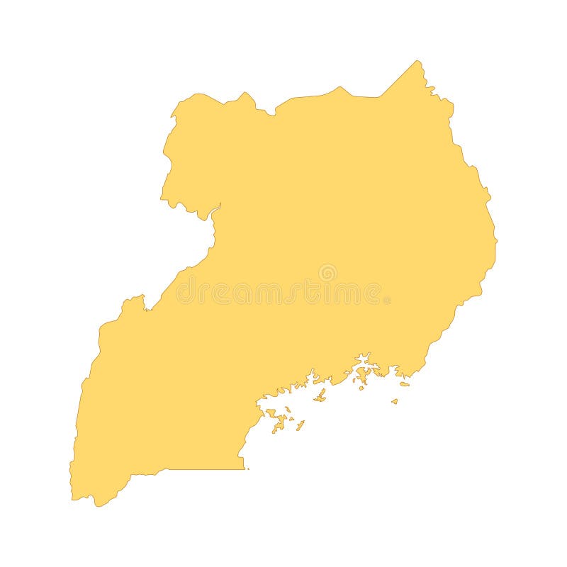 Uganda Map Color Line Element. Border of the Country Stock Vector ...