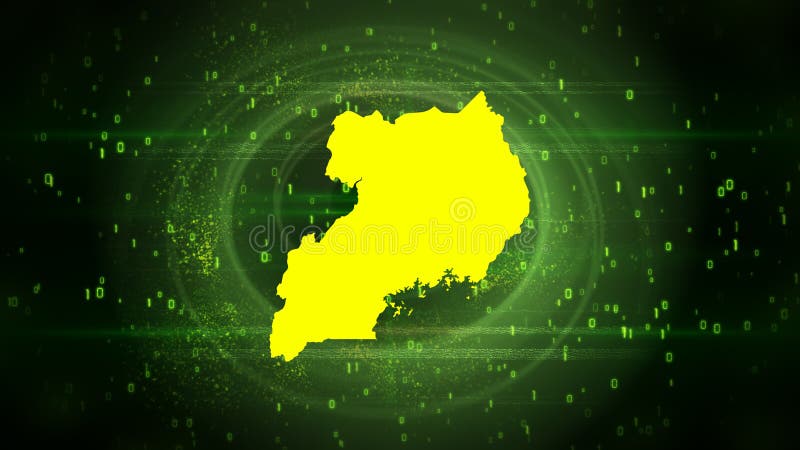 Uganda Map on Digital Background Stock Illustration - Illustration of ...