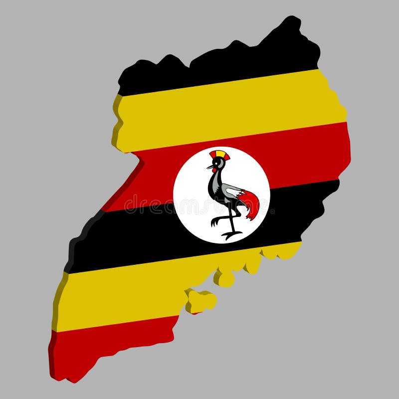 Uganda Map Flag Vector 3D Illustration Eps 10 Stock Vector ...