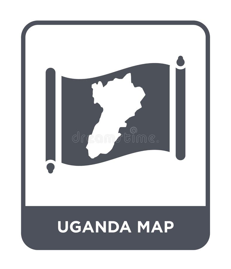 Uganda Map Icon in Trendy Design Style. Uganda Map Icon Isolated on ...