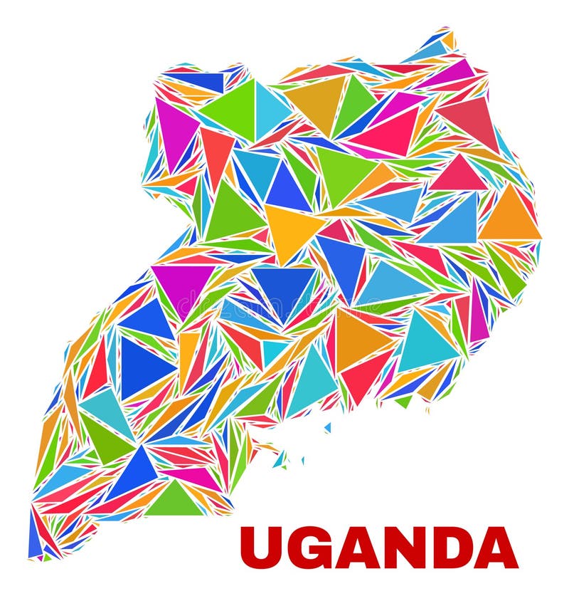 Uganda Map - Mosaic of Color Triangles Stock Vector - Illustration of ...