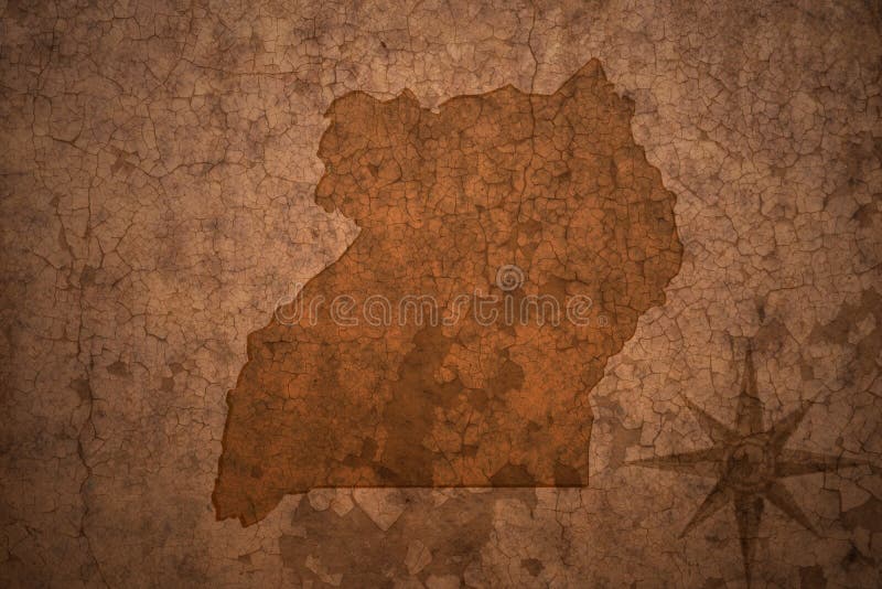 Uganda Map on a Old Vintage Paper Background Stock Illustration ...