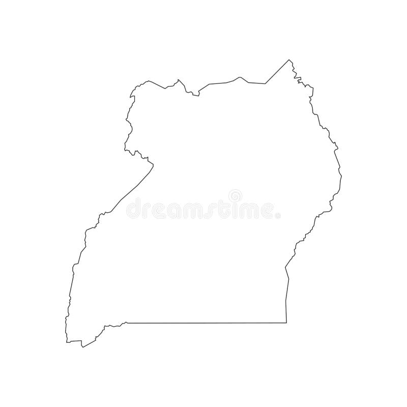 Outline of Uganda map stock vector. Illustration of science - 205534647