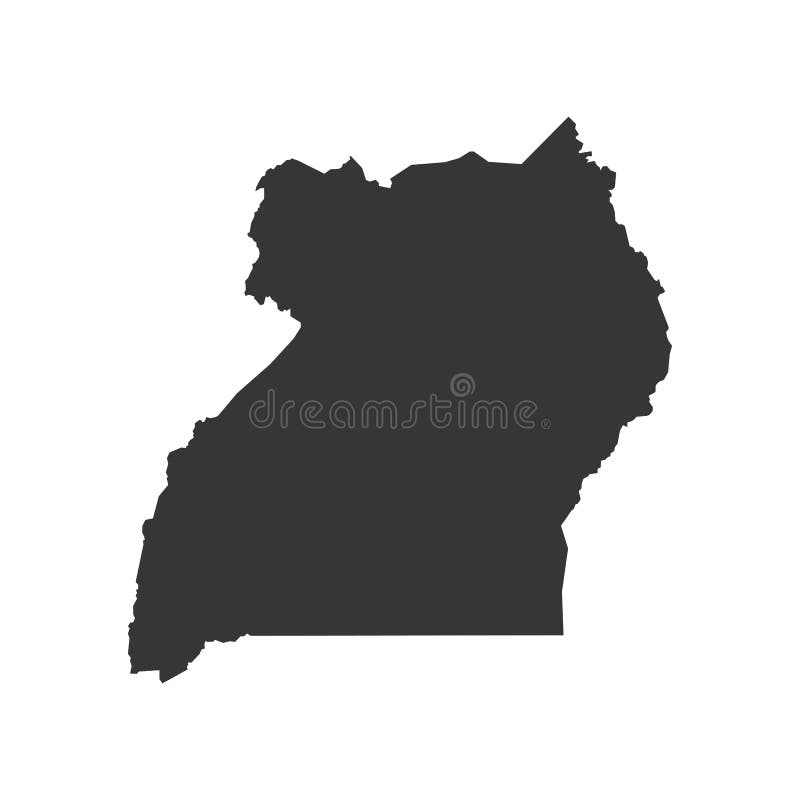 Uganda map outline stock vector. Illustration of contour - 96750695
