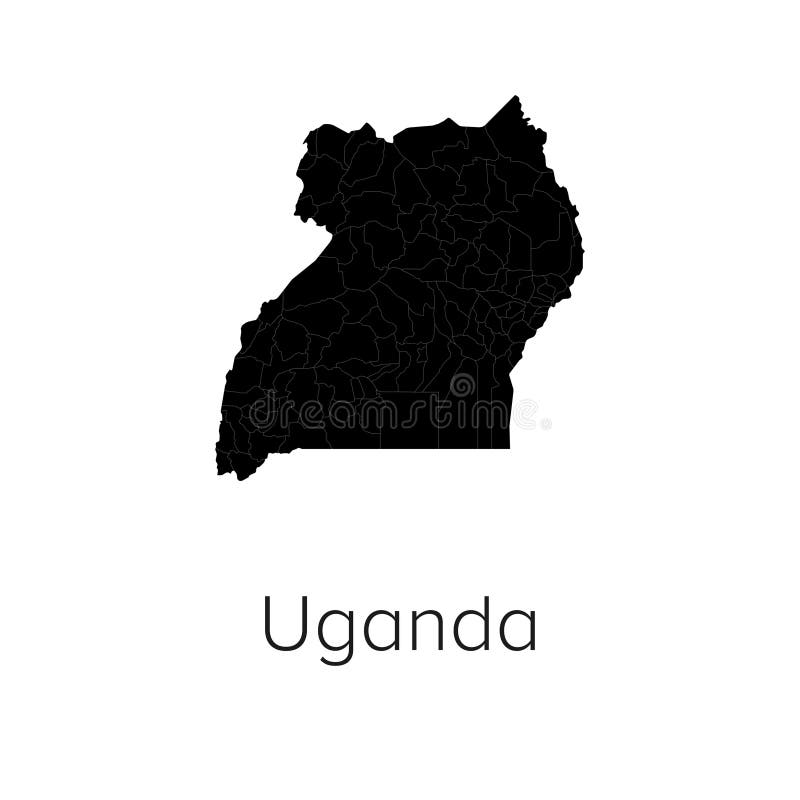 Uganda Map Vector Illustration - Silhouette, Outline, Uganda Travel and ...