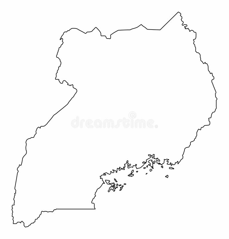 Uganda outline map stock vector. Illustration of kampala - 327109156