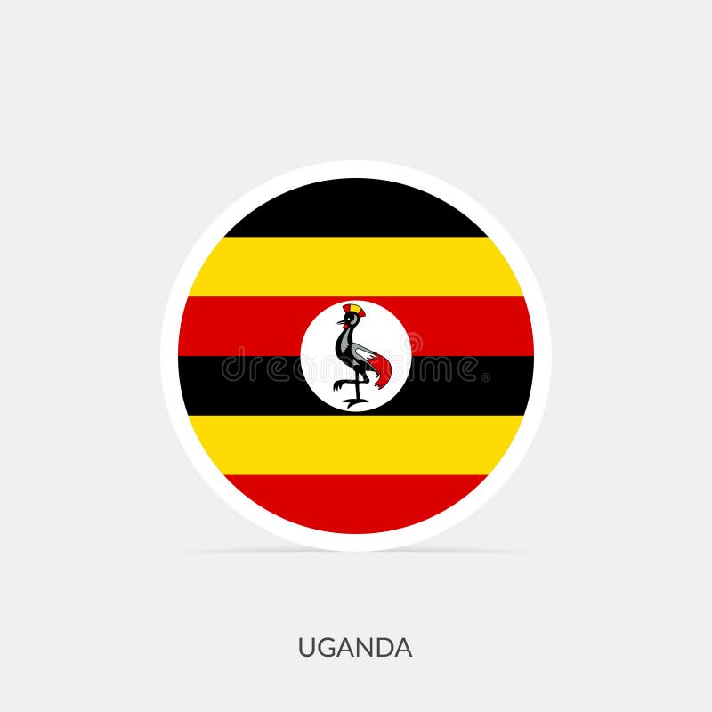 Uganda Round Flag Icon with Shadow Stock Vector - Illustration of ...