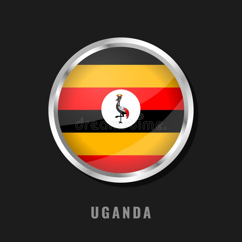 Uganda Round Framed National Flag. Circular Glossy Flag of Uganda Stock ...