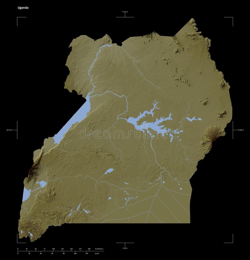 Uganda Shape on White. Pale Stock Illustration - Illustration of ...