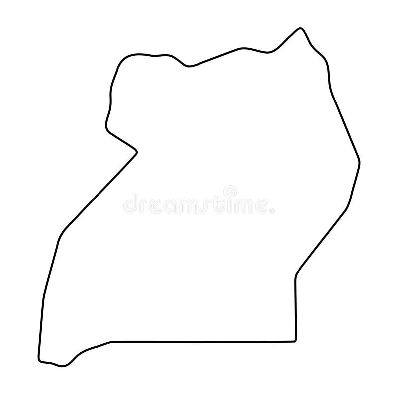 Uganda Simplified Vector Outline Map Stock Vector - Illustration of travel, kampala: 309985345