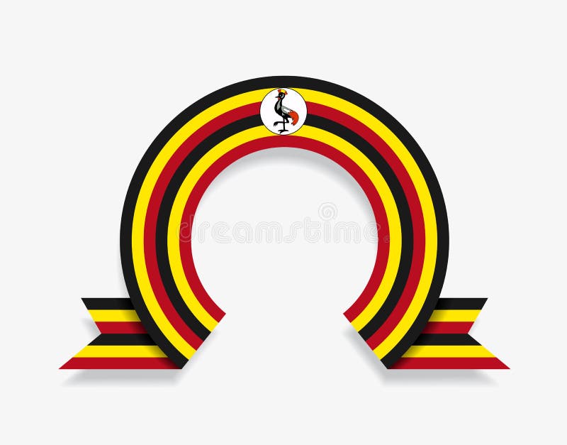 Ugandan Flag Rounded Abstract Background. Vector Illustration. Stock ...