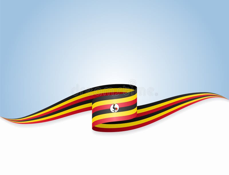 Ugandan Flag Stripe Ribbon on White Background. Vector Illustration ...