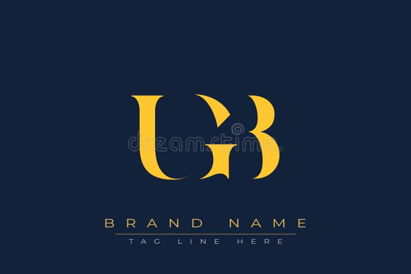 UGB Abstract Letter Logo Design Stock Vector - Illustration of initial ...