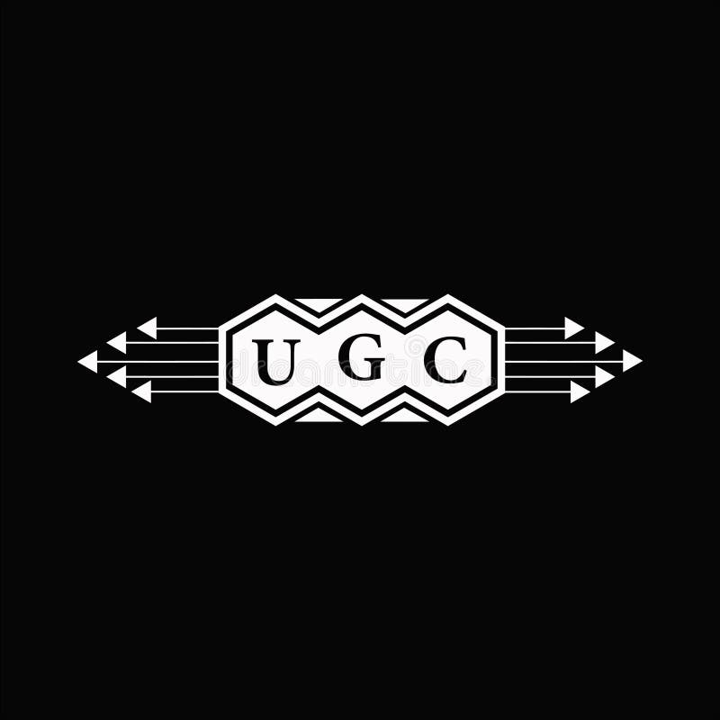 UGC Letter Logo Design on Black Background Stock Illustration ...