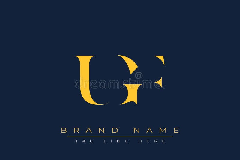 UGF Abstract Letter Logo Design Stock Vector - Illustration of ...