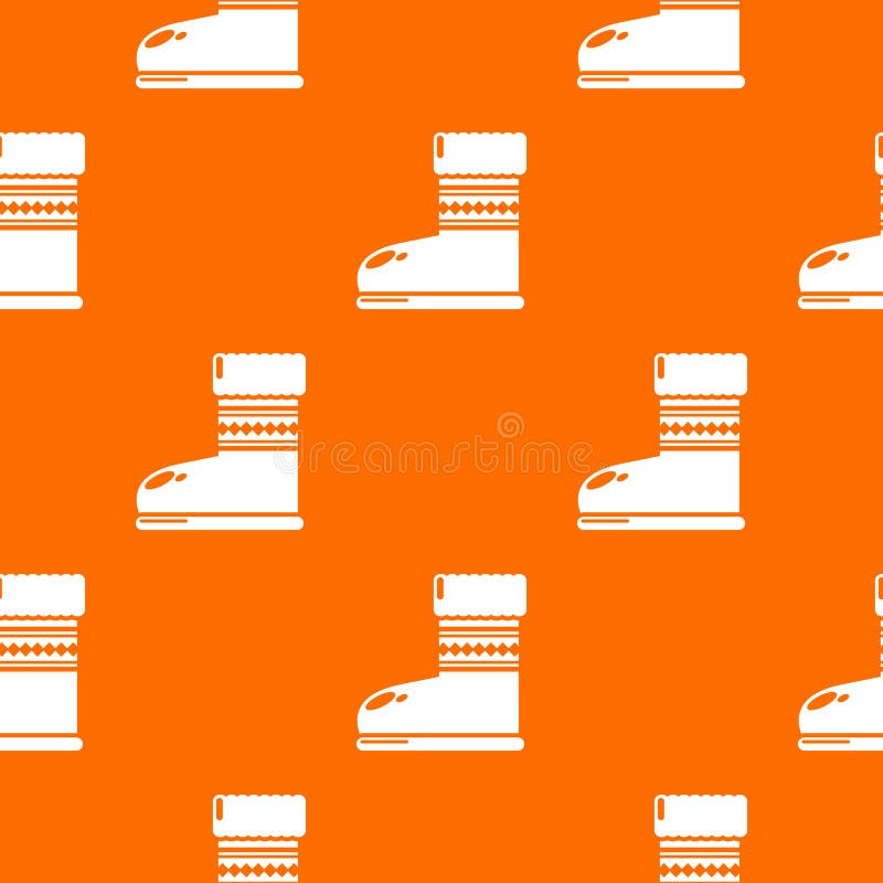 Ugg Boots Pattern Vector Orange Stock Vector - Illustration of seamless ...