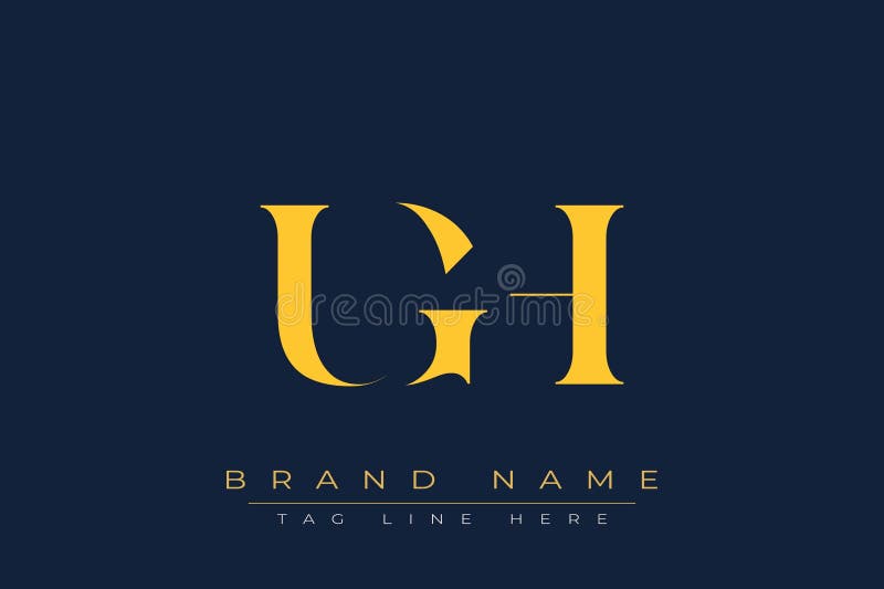 UGH Abstract Letter Logo Design Stock Vector - Illustration of ...