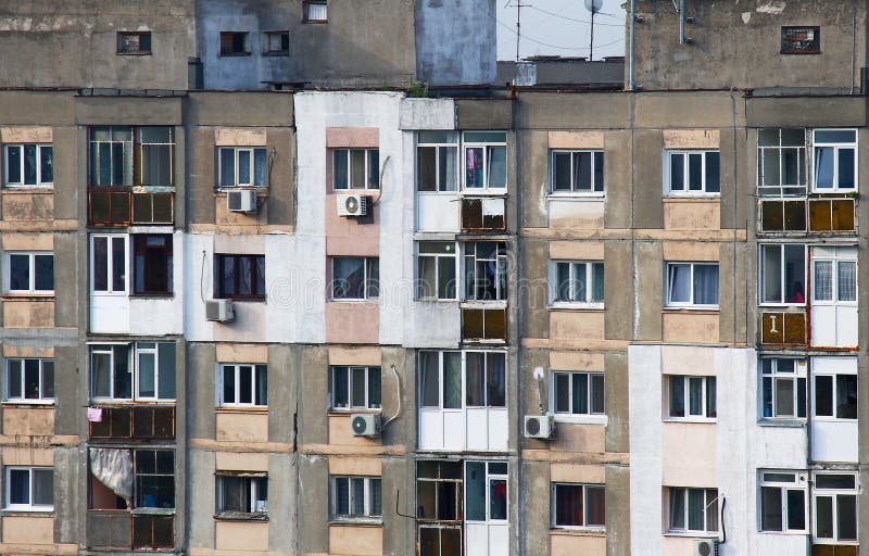 Ugly Block of Flats Facade from Ghetto Stock Image - Image of block ...