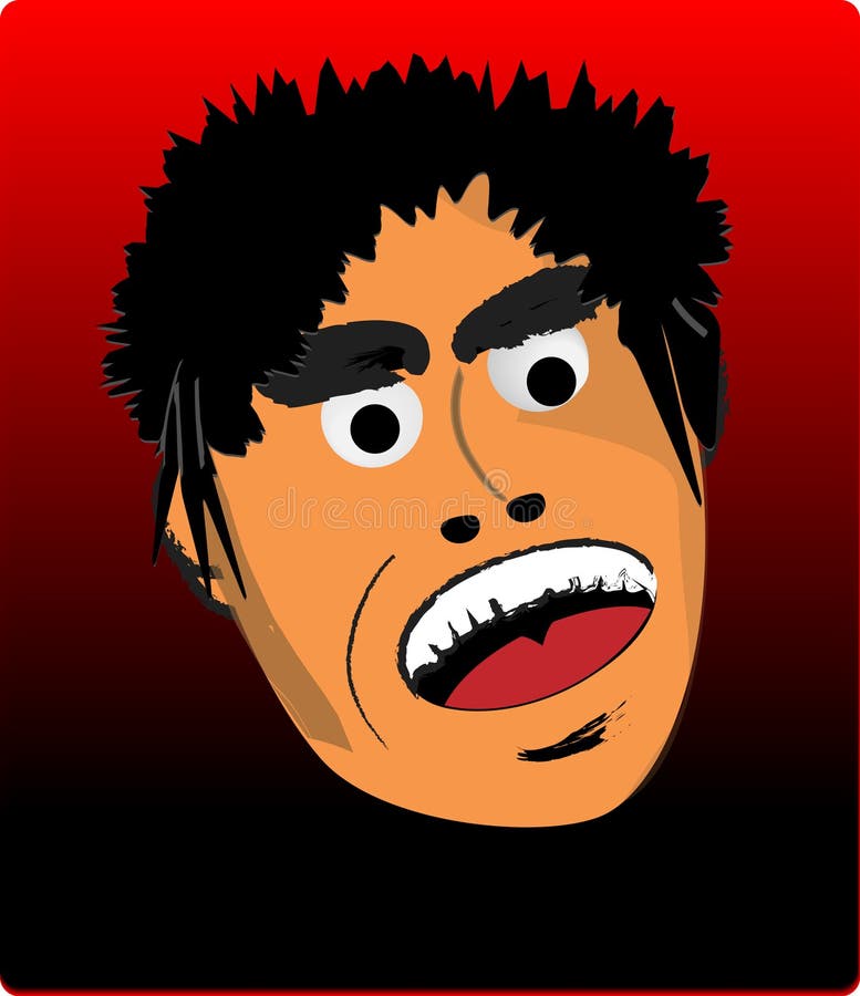 Ugly boy portrait stock vector. Illustration of fanatic - 49035328