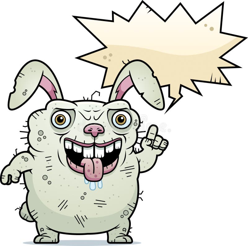 Ugly Bunny Talking stock vector. Illustration of dirty - 47479953