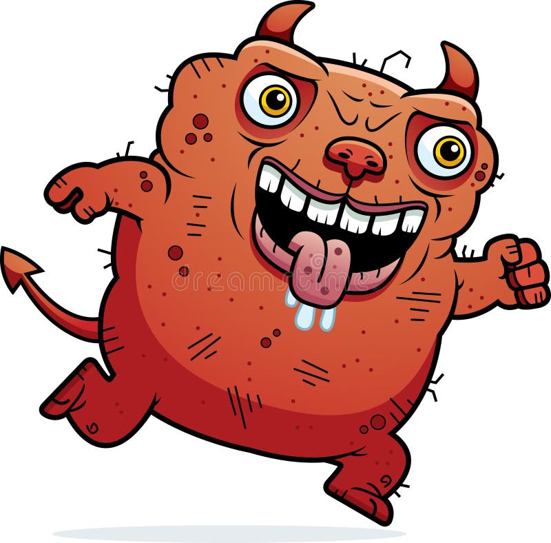 Ugly Devil Running stock vector. Illustration of graphic - 47479981