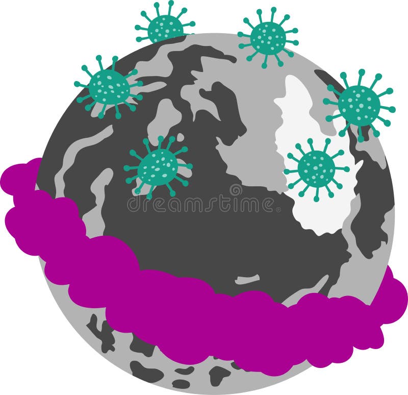 Environmentally Polluted Earth Outline Stock Vector - Illustration of ...