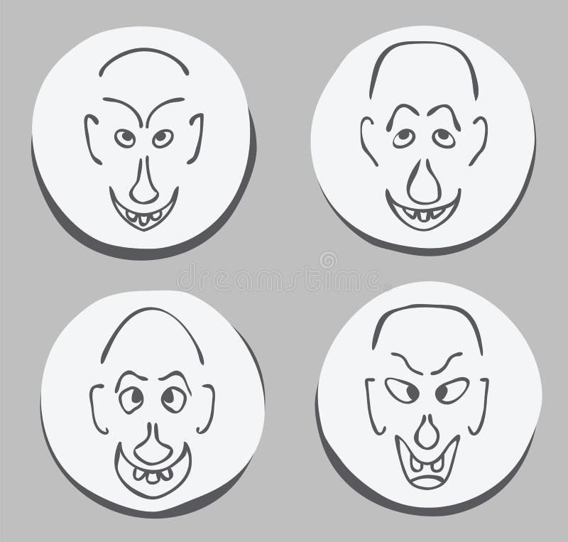 Ugly funny face set stock vector. Illustration of funny - 73227060