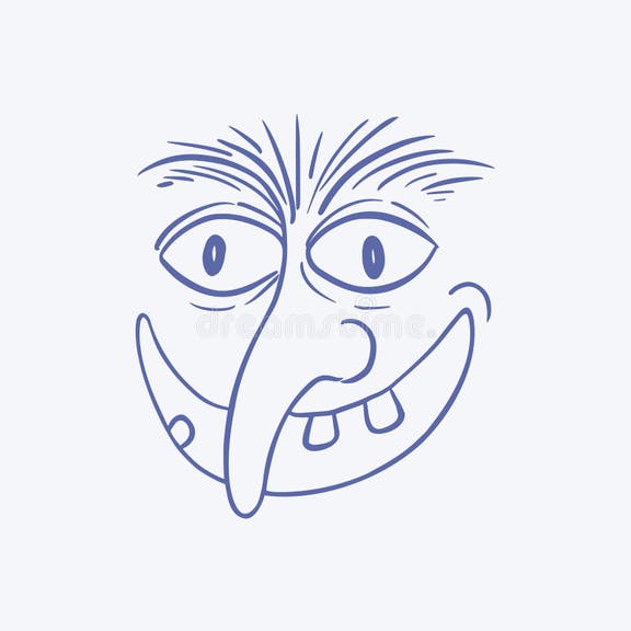 Ugly head draw stock vector. Illustration of isolated - 325984474