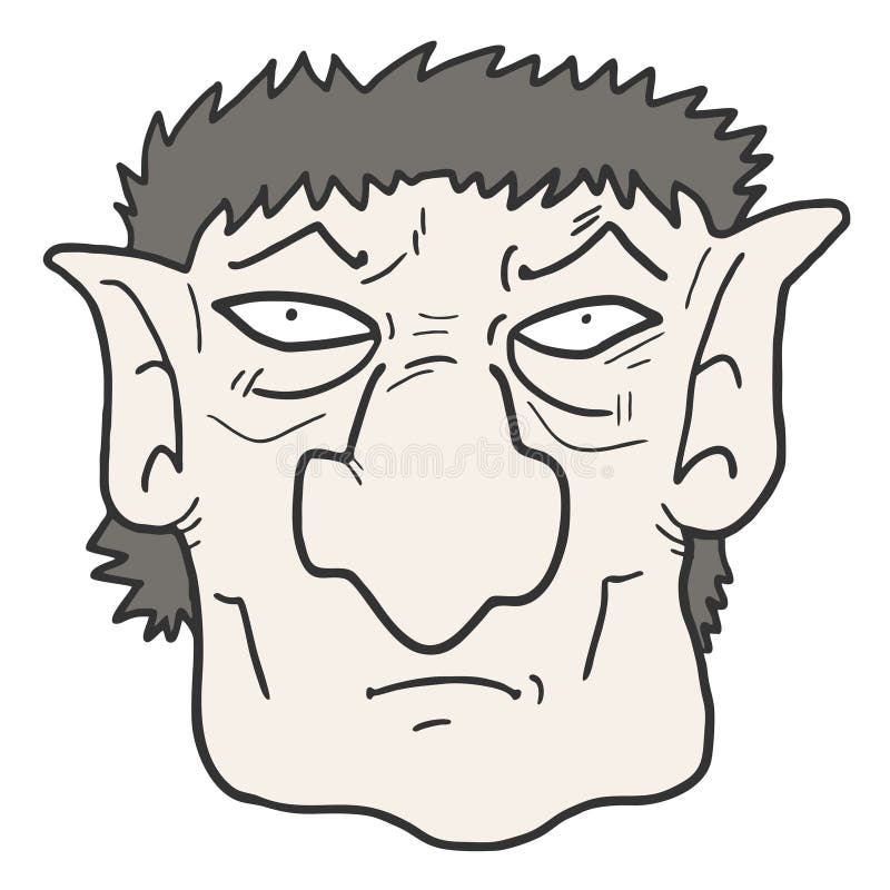 Ugly head draw stock vector. Illustration of indicate - 236113680