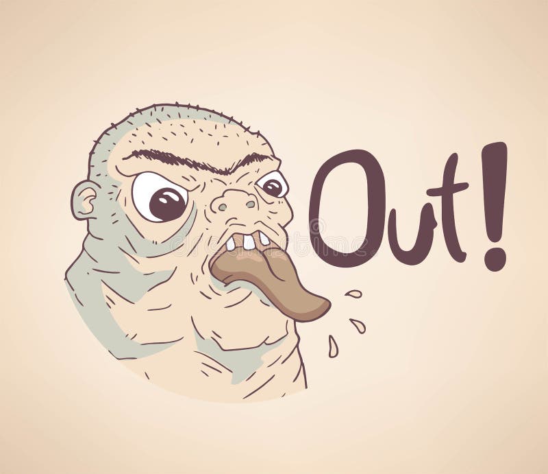 Ugly Man with Derision Expression Stock Vector - Illustration of scoff ...