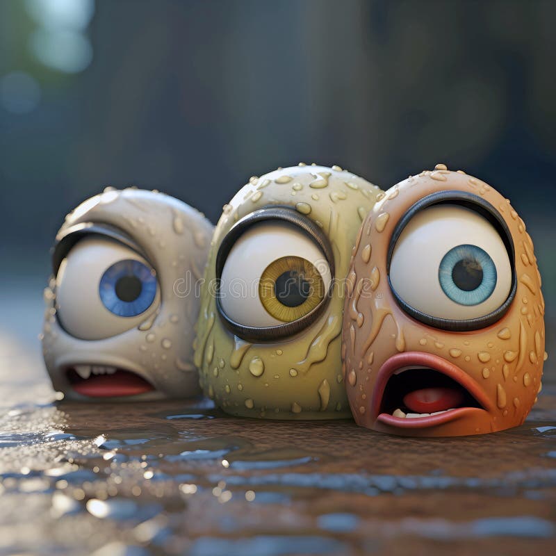 Ugly Monsters, Ai Generated. Stock Illustration - Illustration of hairy ...