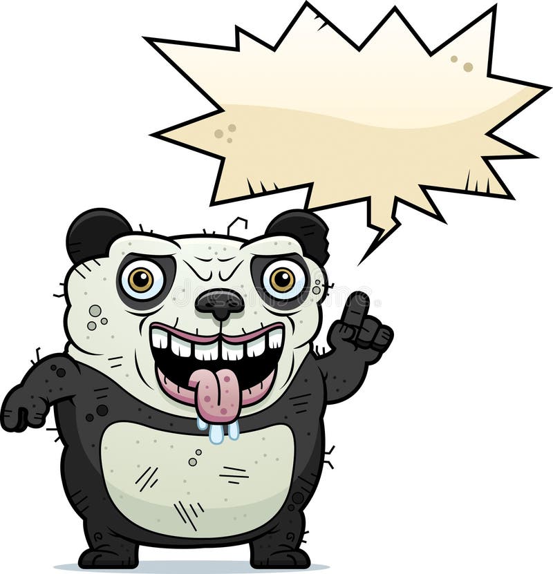 Ugly Panda Standing stock vector. Illustration of gross - 47480263