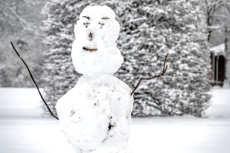 Ugly Snowman in Unterschleissheim by Munich, Germany Stock Image ...