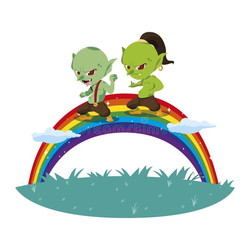 Ugly Trolls with Rainbow Magic Characters Stock Illustration ...