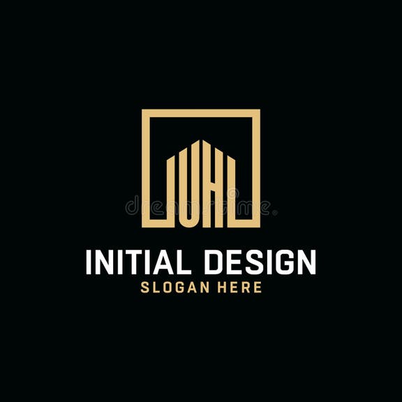 UH Initial Monogram Logo Design with Square Shape Design Ideas Stock ...
