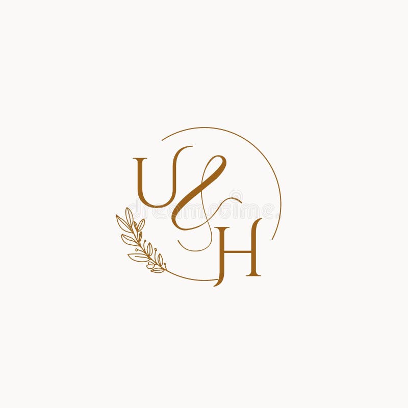 UH Initial Wedding Monogram Logo Stock Illustration - Illustration of ...