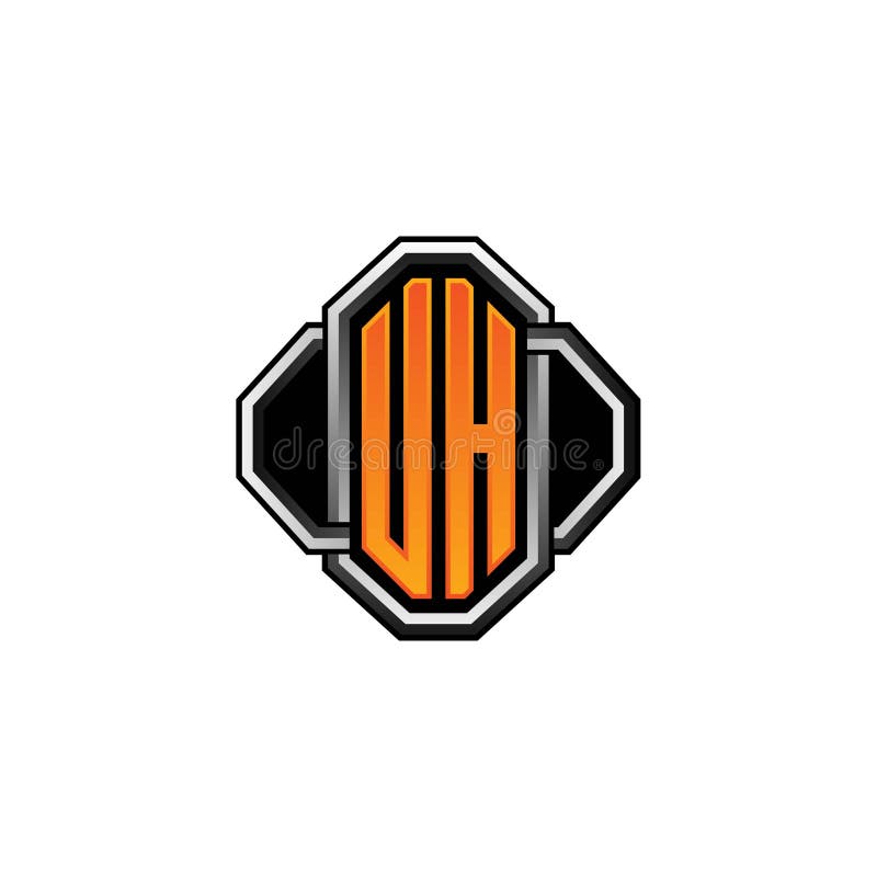 UH Logo Letter Geometric Vintage Style Stock Vector - Illustration of ...