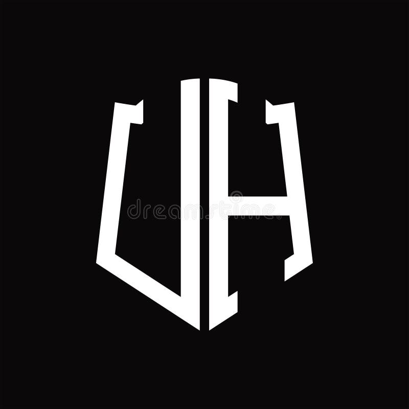 UH Logo Monogram with Shield Shape Ribbon Design Template Stock Vector ...