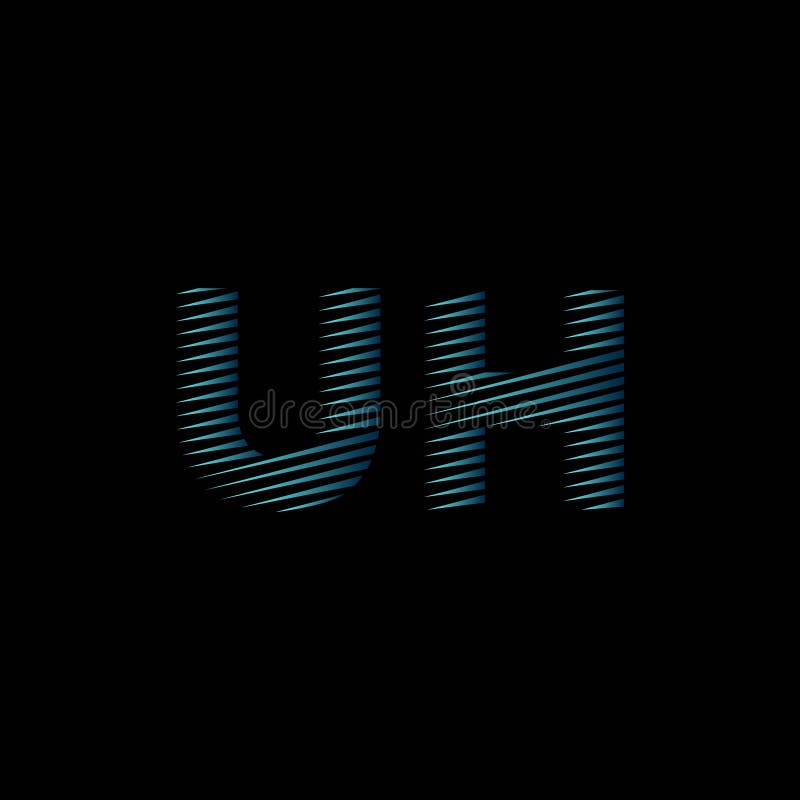 UH Monogram Lines Style Blue Light Vector Stock Vector - Illustration ...