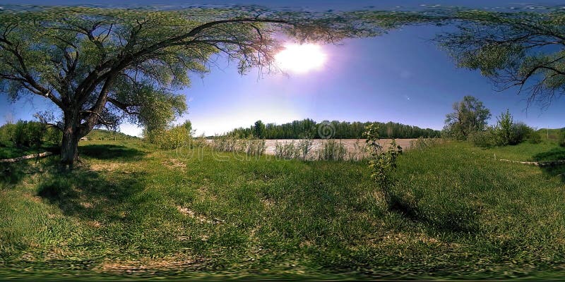 UHD 4K 360 VR Virtual Reality of a River Flows Over Rocks in Beautiful ...