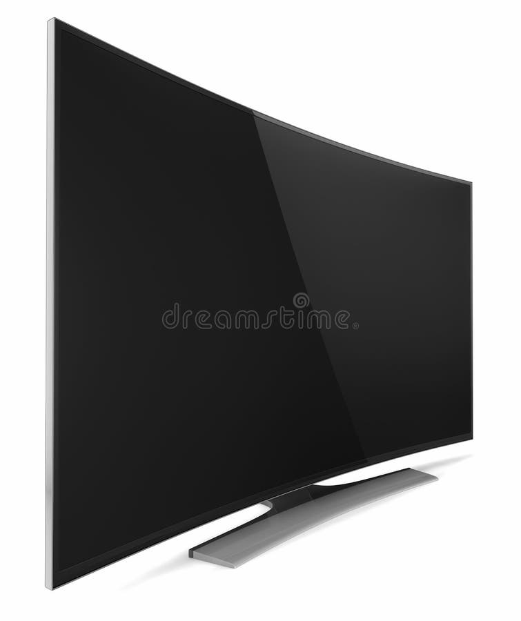 UHD Smart Tv with Curved Screen Stock Illustration - Illustration of ...