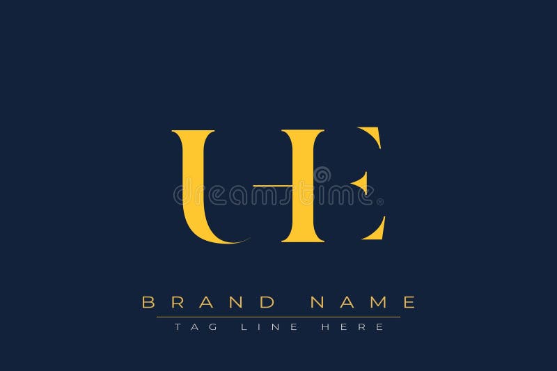 UHE Abstract Letter Logo Design Stock Vector - Illustration of font ...