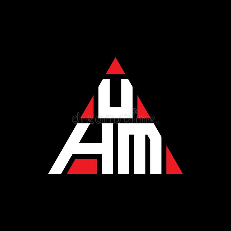 UHM Triangle Letter Logo Design with Triangle Shape. UHM Triangle Logo ...