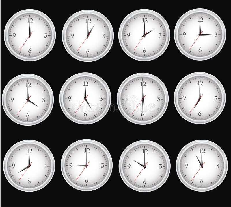 Uhrzeit vektor abbildung. Illustration von hand, zeiten - 38825021