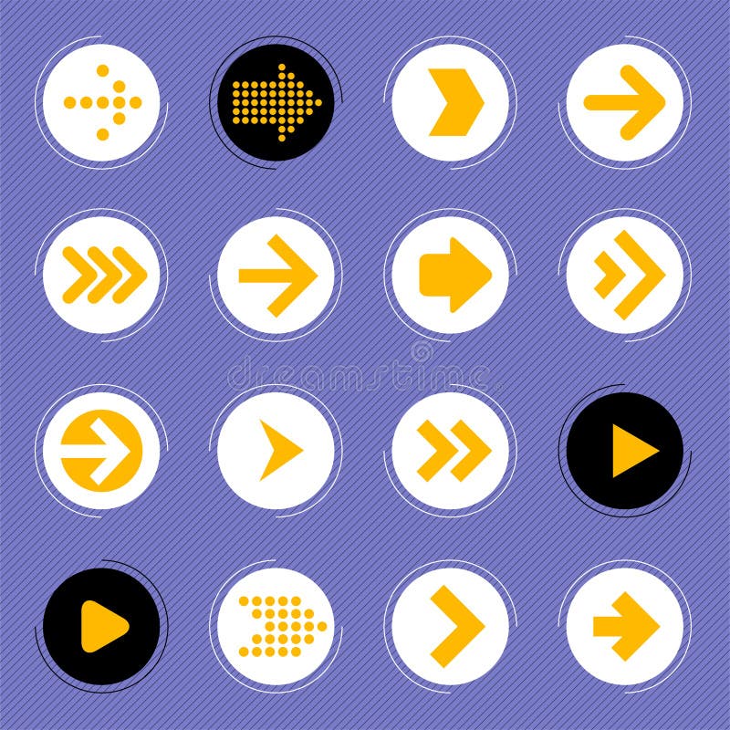 UI Arrow Icon Vector Collection Stock Photo - Image of group ...
