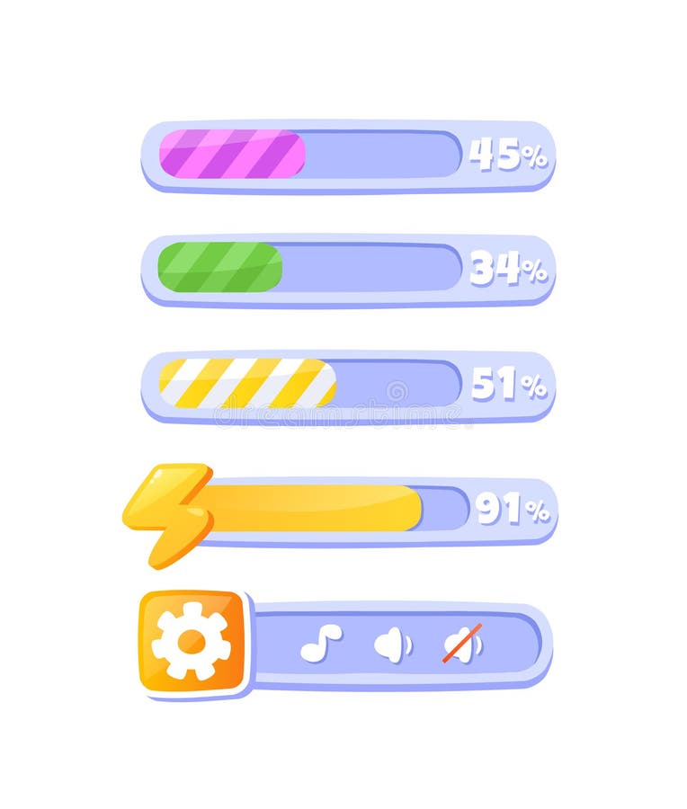 UI bars for game set stock vector. Illustration of asset - 273497509