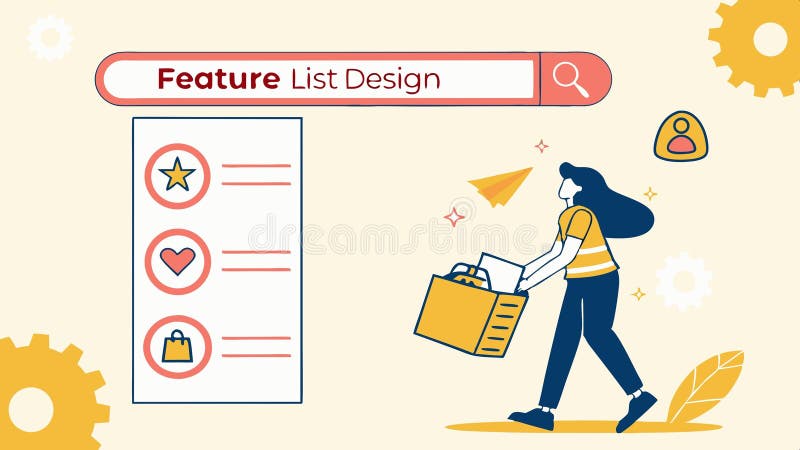 Feature List Design, Vector Design UI Component Graphic. Vector Design ...