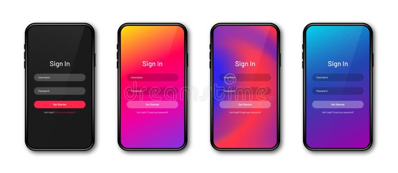 UI Concept, Login and Sign in Form Page for Mobile App. Realistic ...