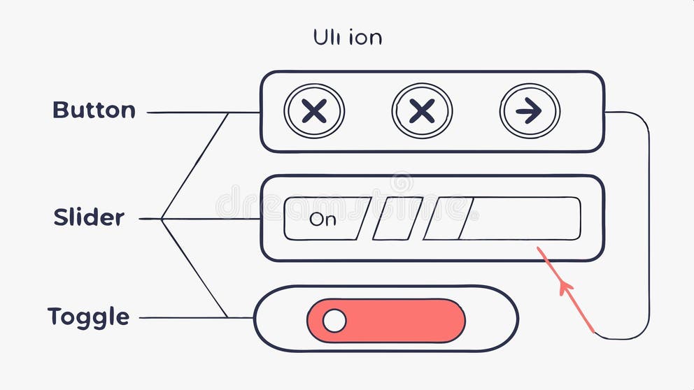 UI Control Elements Vector, Interface Design Art, Digital Button ...